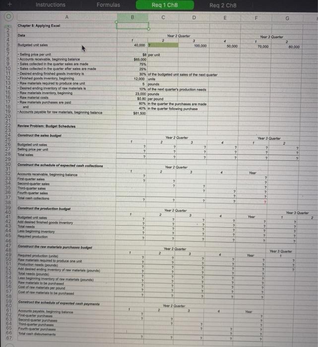Instructions Formulas Roq 1 Che Reg 2 Ch8 А B с D E F | Chegg.com