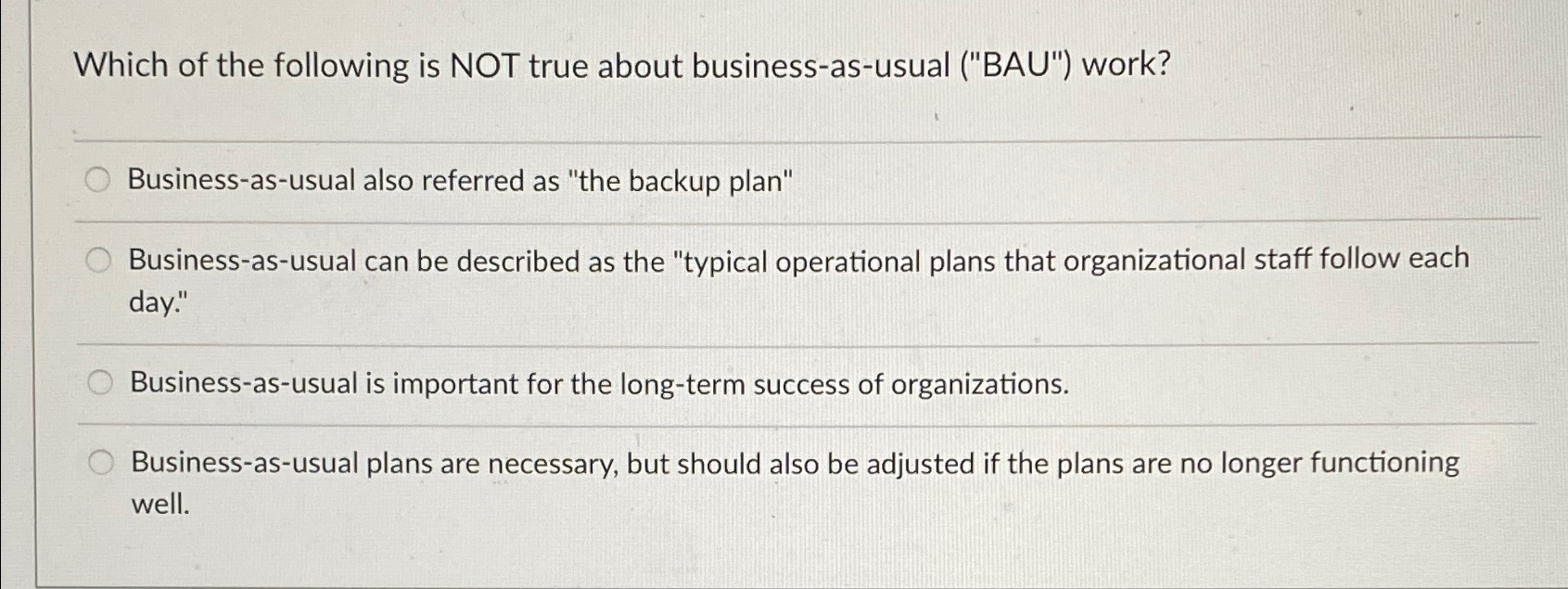 Solved Which of the following is NOT true about | Chegg.com