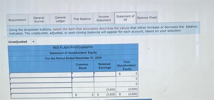 Solved On January 1, 2024, Red Flash Photography had the | Chegg.com