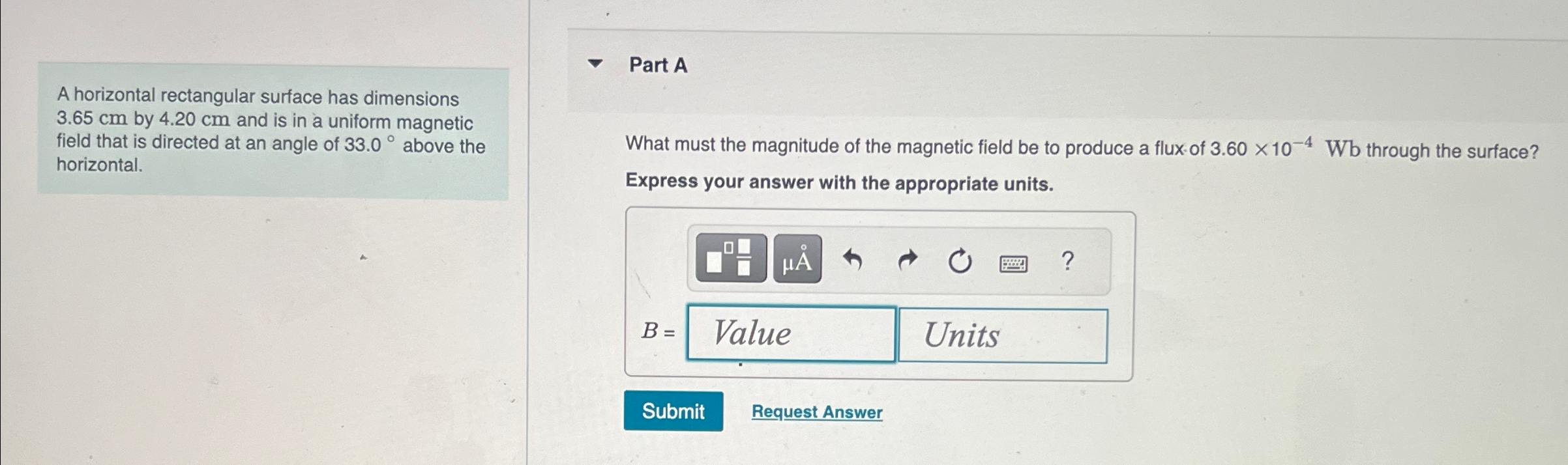 Solved A horizontal rectangular surface has dimensions | Chegg.com