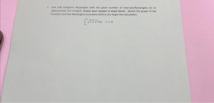 Solved 1. Use Lelt Endpoint Rectangles with the given number | Chegg.com Solved 1. Use Lelt Endpoint Rectangles with the given number | Chegg.com