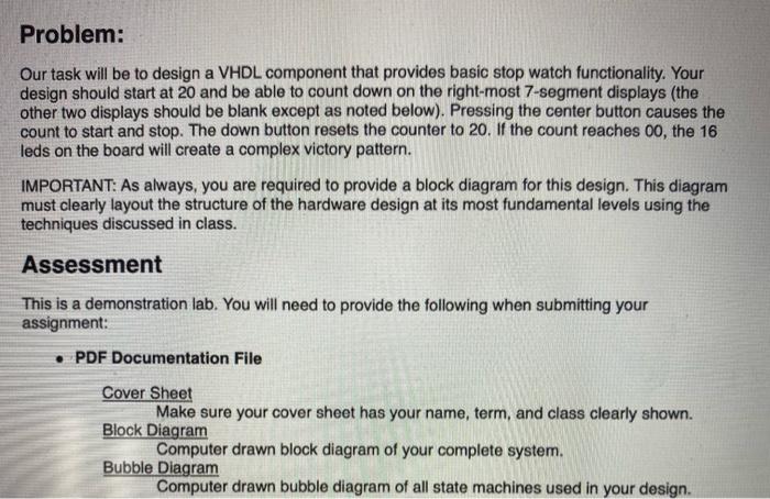 Solved i ONLY NEED the Block diagram. I DO NOT NEED THE VDHL | Chegg.com