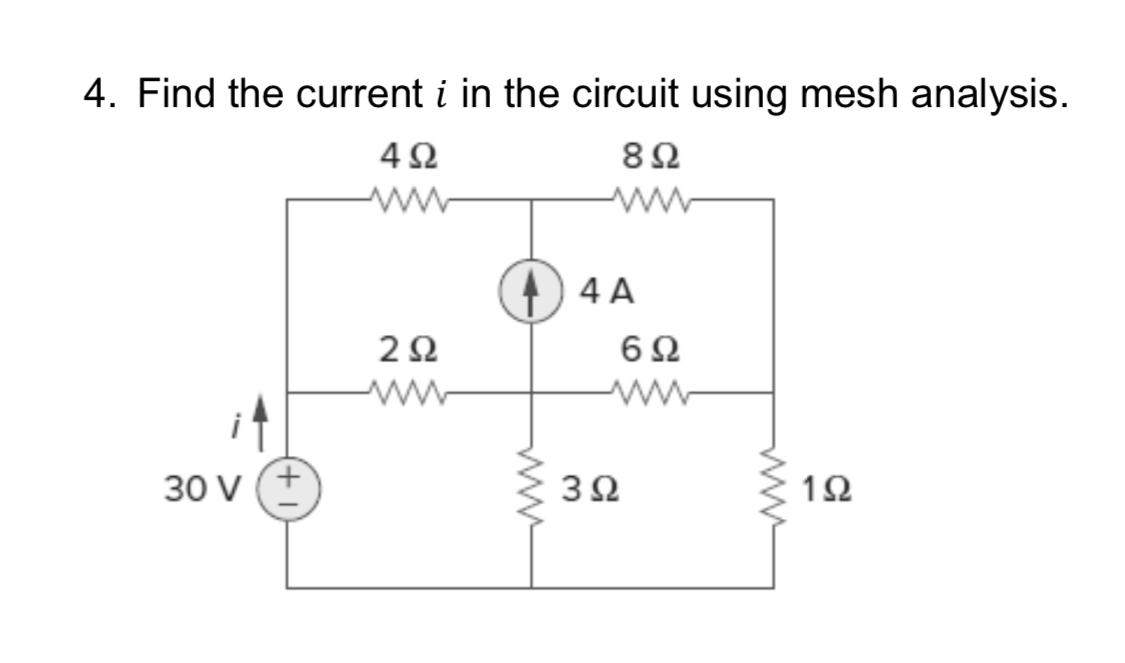Solved by an EXPERT Find the current i ﻿in the circuit using mesh | Chegg.com