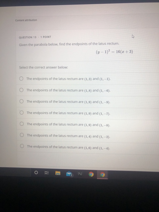 Solved Content attribution QUESTION 13.1 POINT Given the | Chegg.com