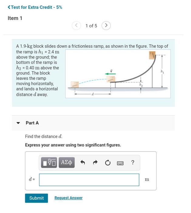 Solved A 1.9-kg block slides down a frictionless ramp, as | Chegg.com