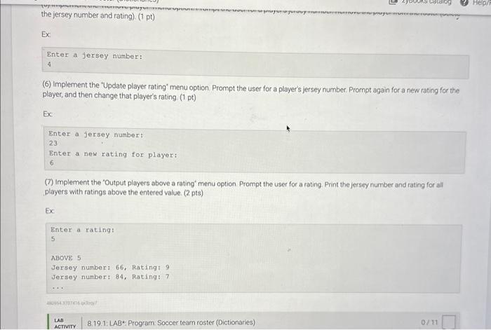 Solved Enter a new player's jersey number: 49 Enter the | Chegg.com