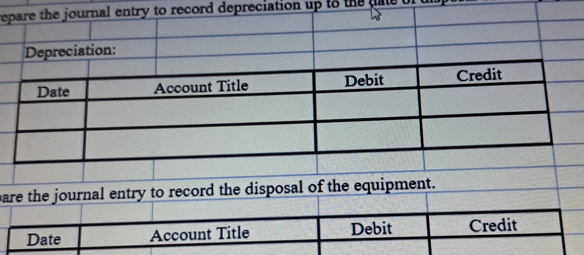 are the journal entry to record the disposal of the | Chegg.com