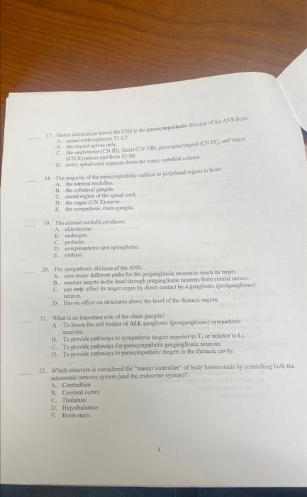 Solved 1. the cranil nervet only ic ( X) recres and figen 93 | Chegg.com