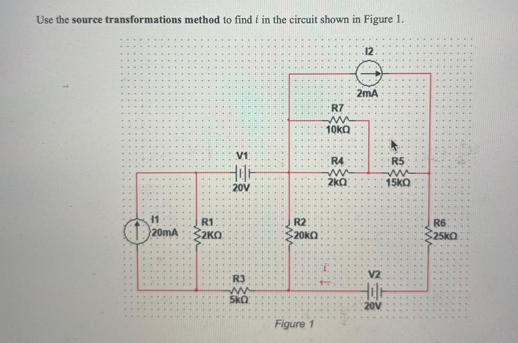 Solved Use the source transformations method to find i ﻿in | Chegg.com