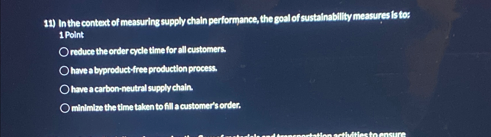 Solved In the context of measuring supply chain performance, | Chegg.com