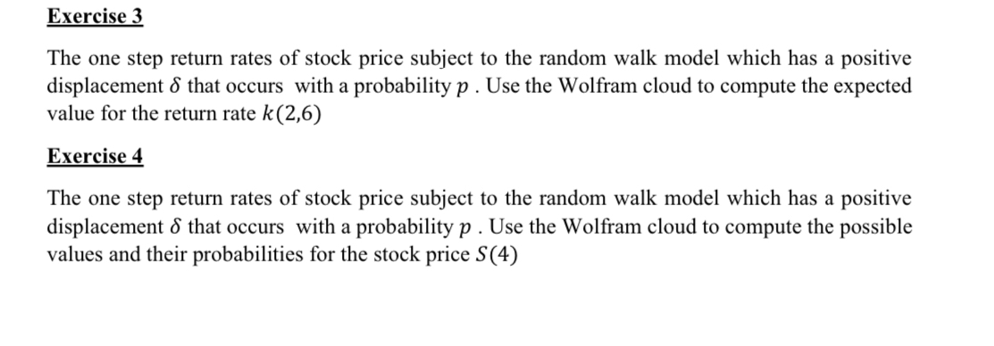 Solved Answer both questions, pleaseExercise 3The one step | Chegg.com