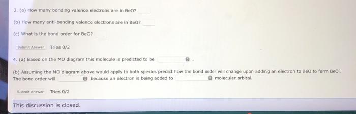 Solved Consider the molecule BeO: 1. How many valence | Chegg.com
