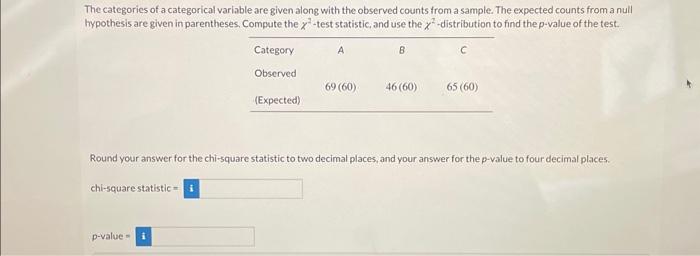 Solved The categories of a categorical variable are given | Chegg.com
