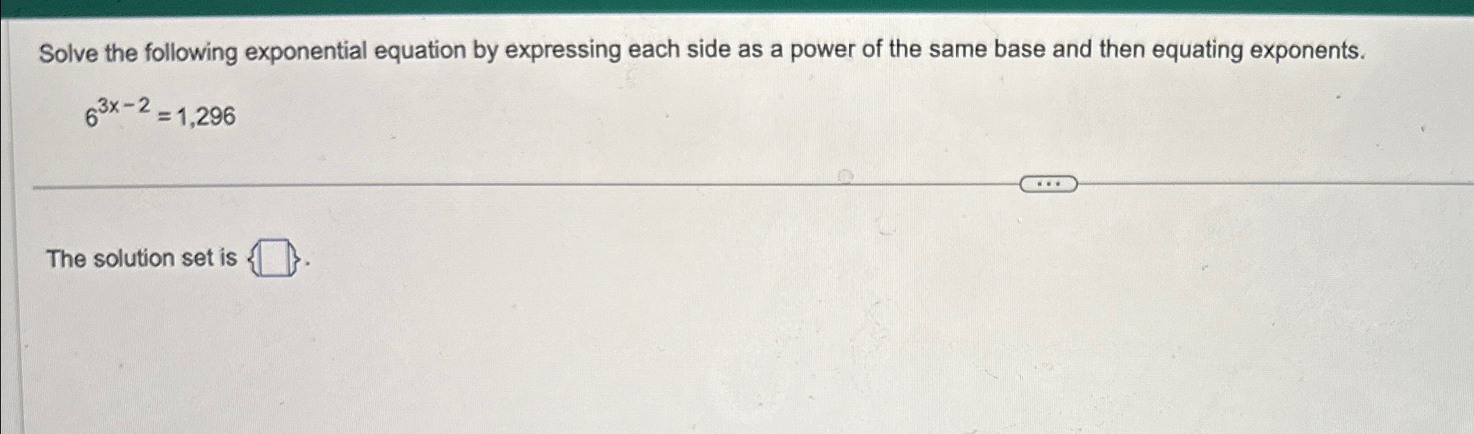 Solved Solve the following exponential equation by | Chegg.com