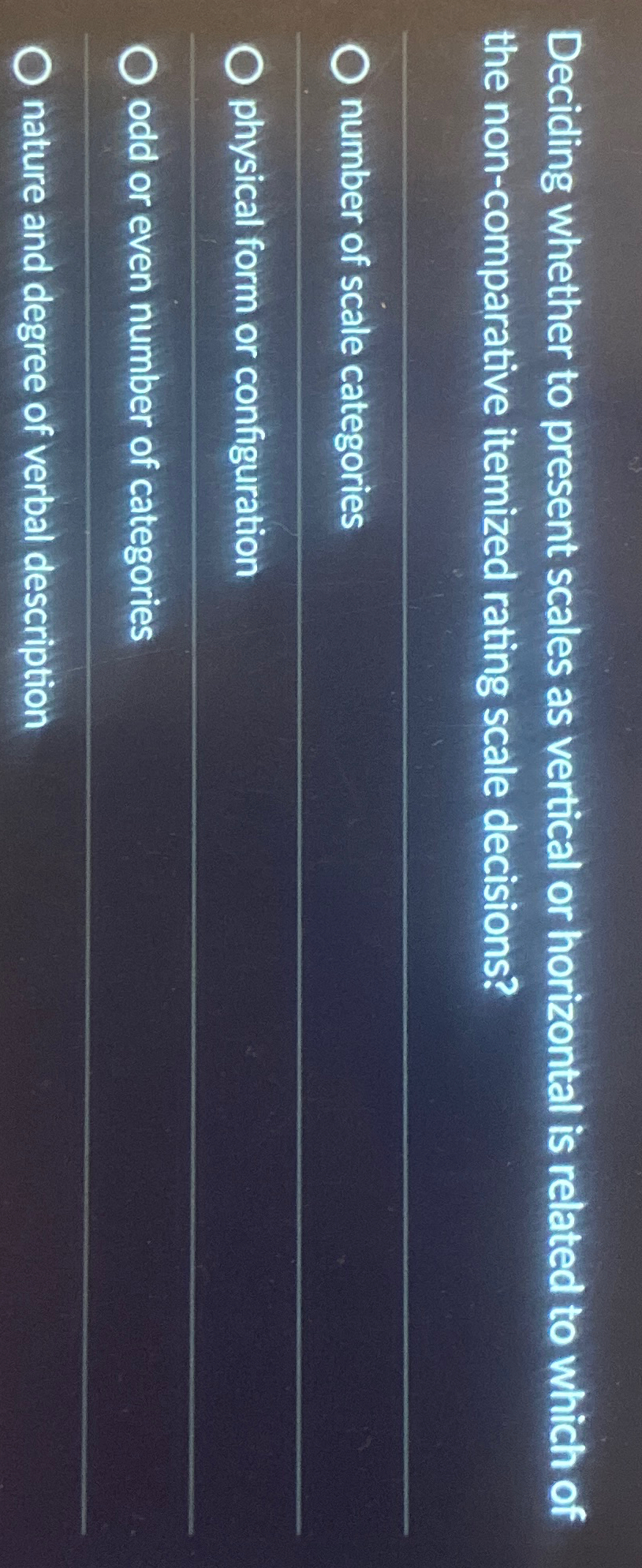 Solved Deciding whether to present scales as vertical or | Chegg.com