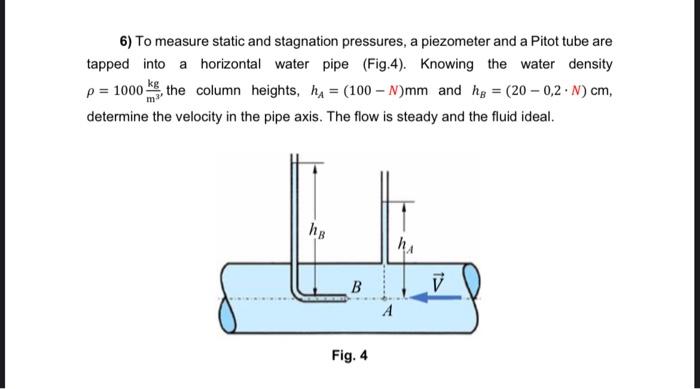 Solved 6) To measure static and stagnation pressures, a | Chegg.com