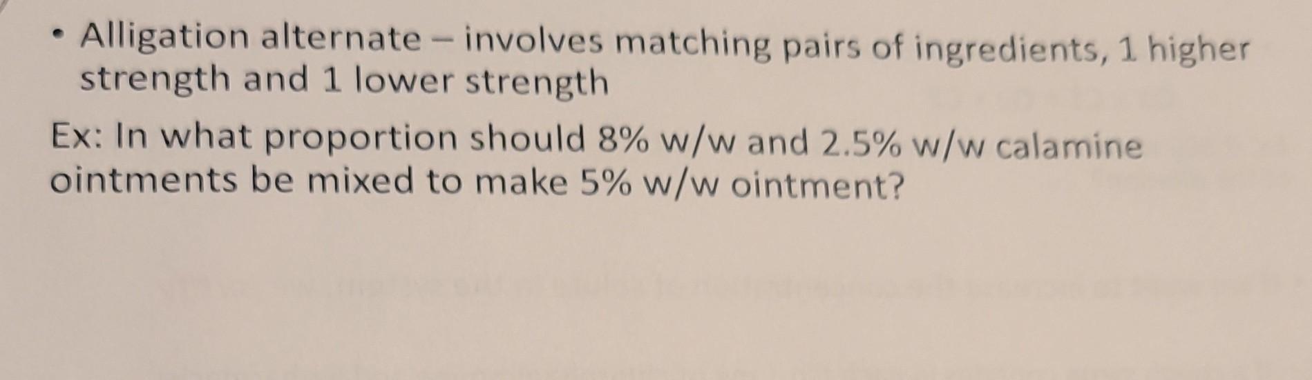 Solved - Alligation alternate - involves matching pairs of | Chegg.com