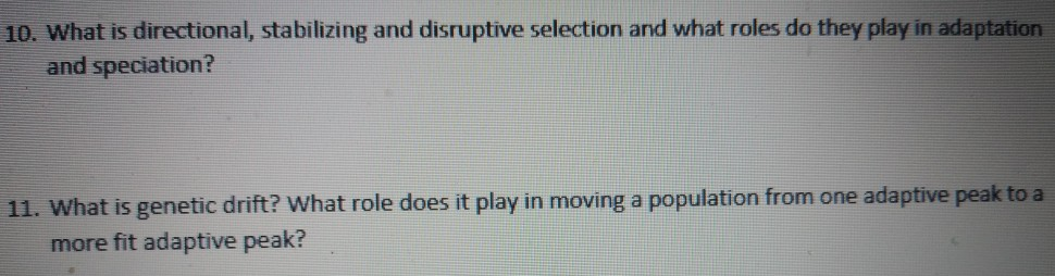 Solved 10. What is directional, stabilizing and disruptive | Chegg.com