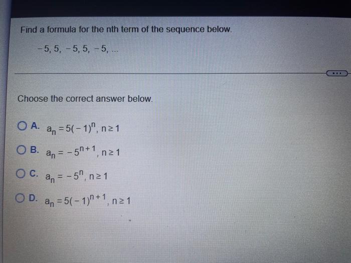 Solved 11 Write the first three terms of the sequence. 3n-5 | Chegg.com