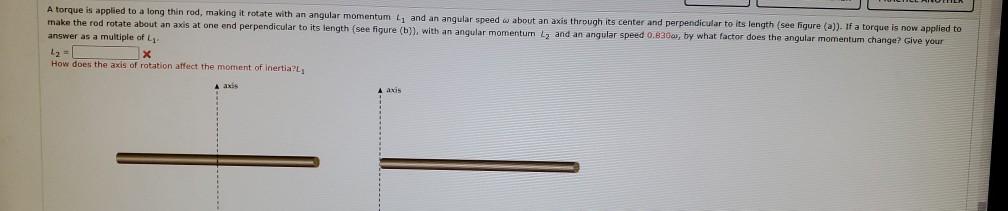 Solved A torque is applied to a long thin rod, making it | Chegg.com