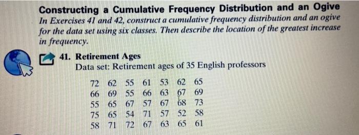 Solved Constructing a Frequency Distribution and a Frequency | Chegg.com