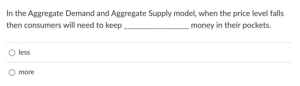 Solved In the Aggregate Demand and Aggregate Supply model, | Chegg.com