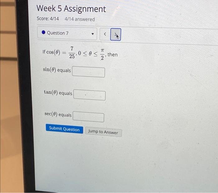 Solved cos(θ)=257,0≤θ≤2π | Chegg.com