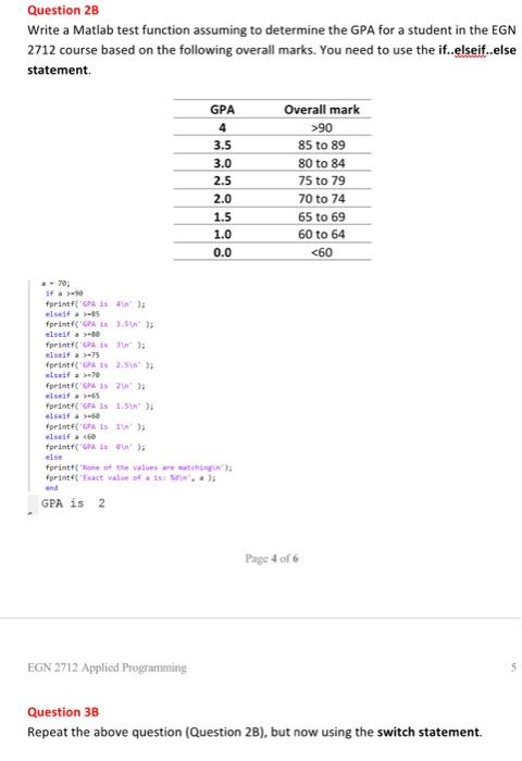 Solved Question 28 Write a Matlab test function assuming to | Chegg.com