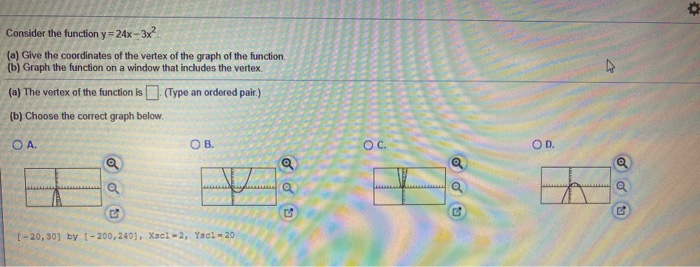 Solved Consider the function y=24x - 3x? (a) Give the | Chegg.com