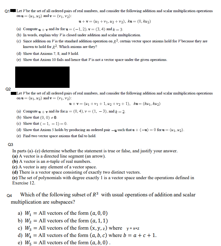Solved Q4 Which of the following subset of R^(3) with usual | Chegg.com