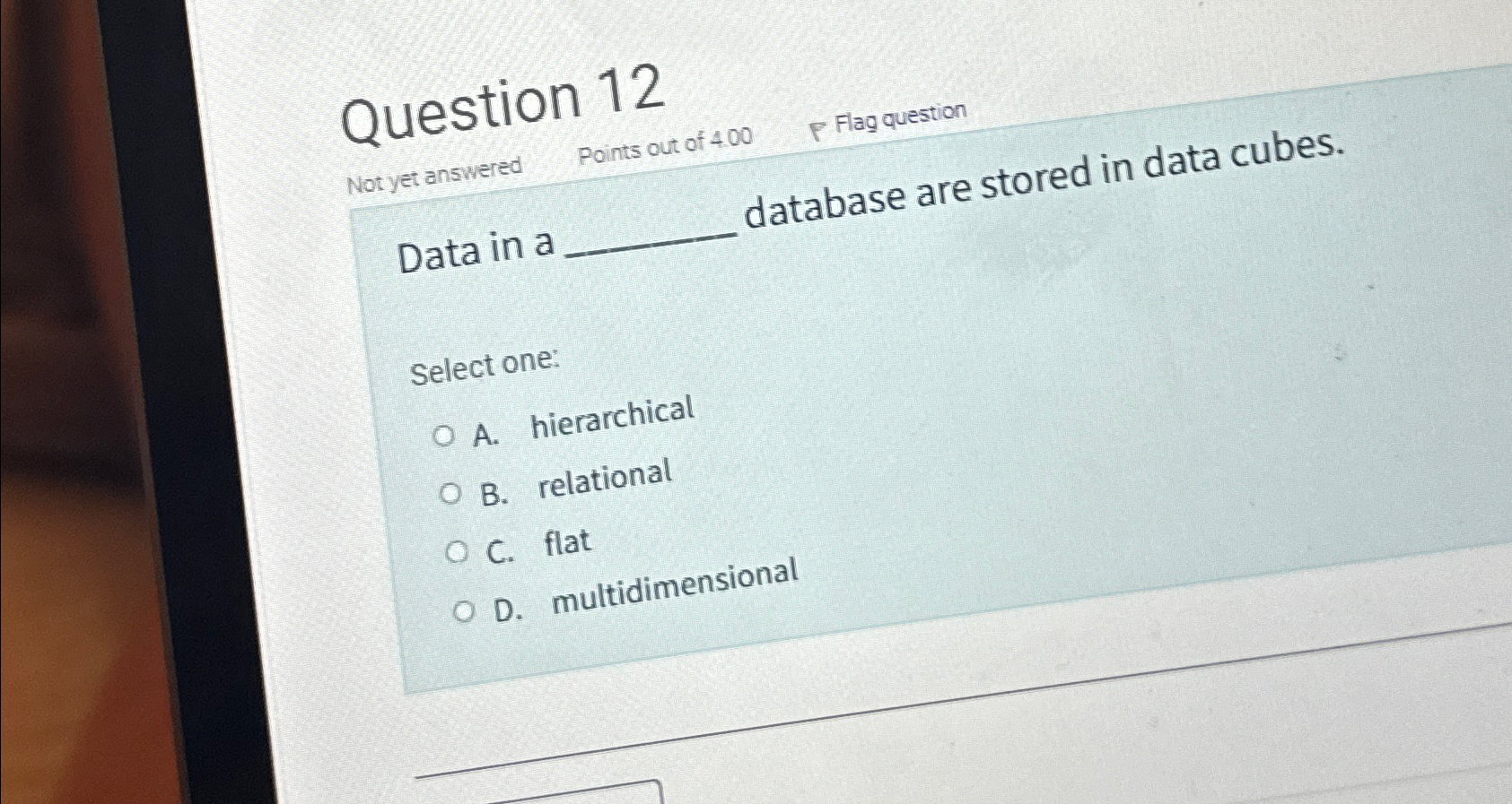 Solved Question 12Not yet answeredPoints out of 400Flag | Chegg.com