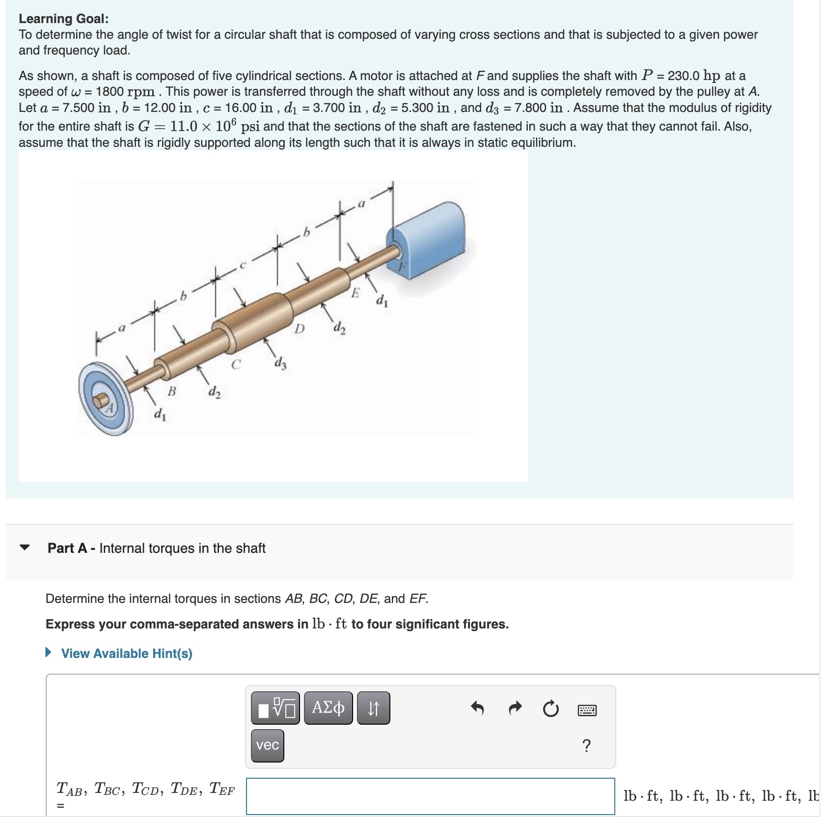 Solved Determine the angle of twist of C ﻿with respect to | Chegg.com