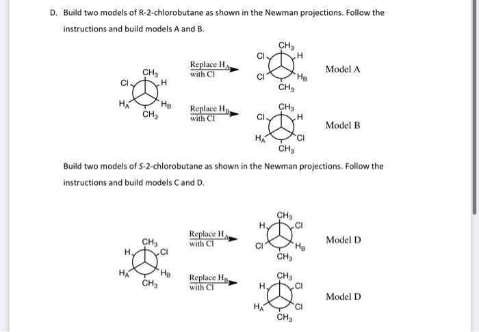 Solved H D. Build two models of R-2-chlorobutane as shown in | Chegg.com