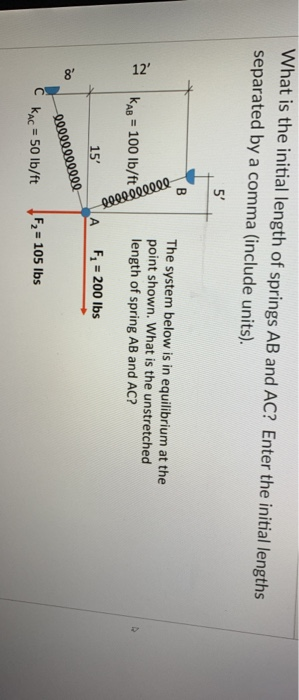 Solved What is the initial length of springs AB and AC? | Chegg.com