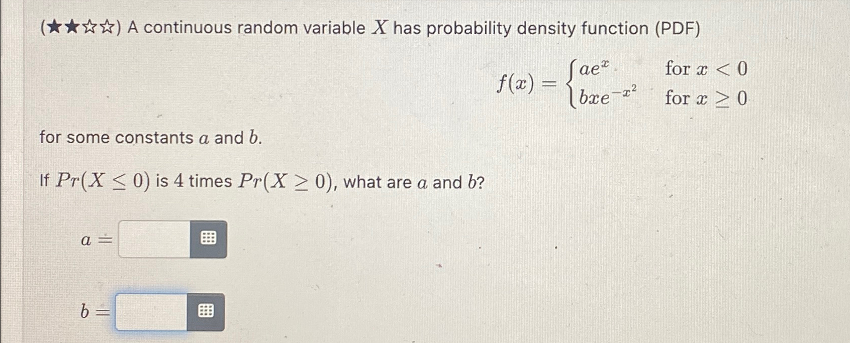 Solved (******ϖϖ) ﻿A continuous random variable x ﻿has | Chegg.com