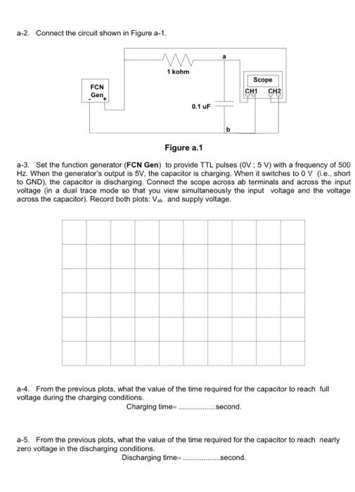 Solved Experiment No. 2 First Order Circuits 1. 1. | Chegg.com