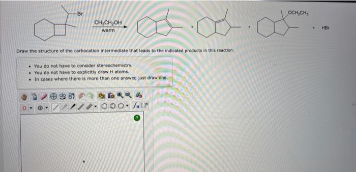 Solved warm CH3CH2OH→ Draw the structure of the carbocation | Chegg.com