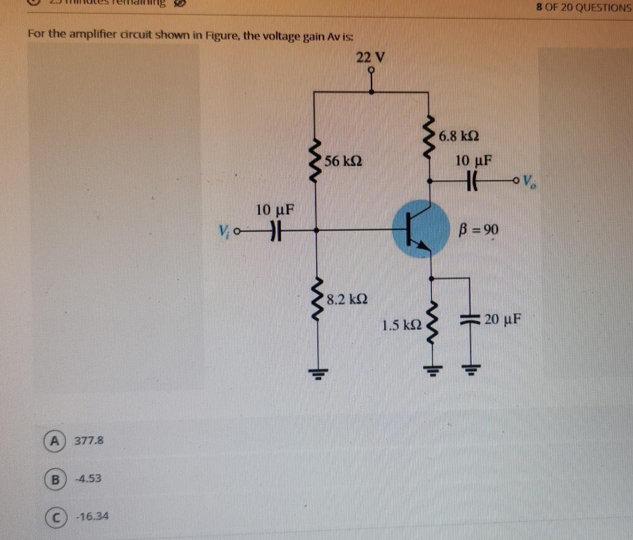 Solved For the amplifier circuit shown in Figure, the | Chegg.com