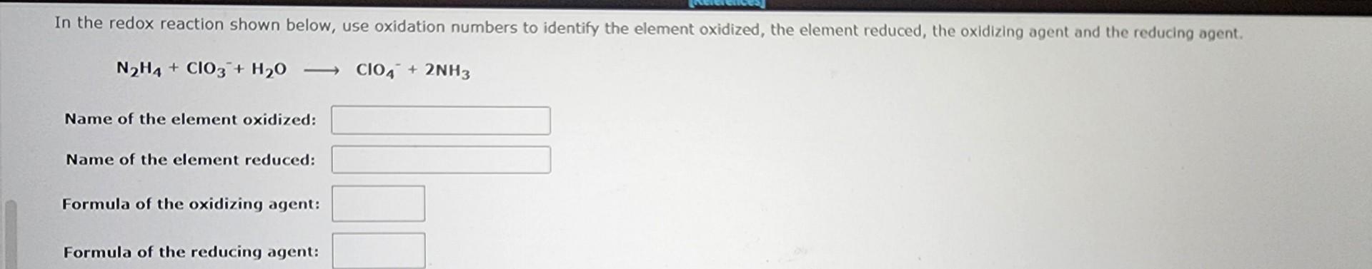 Solved In the redox reaction shown below, use oxidation | Chegg.com