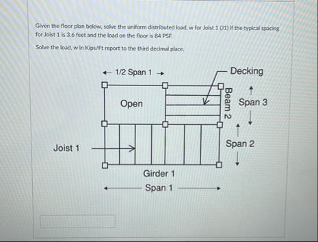 Solved Given the floor plan below, solve the uniform | Chegg.com
