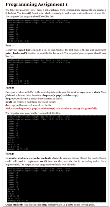 Solved Programming Assignment 1 The following program | Chegg.com