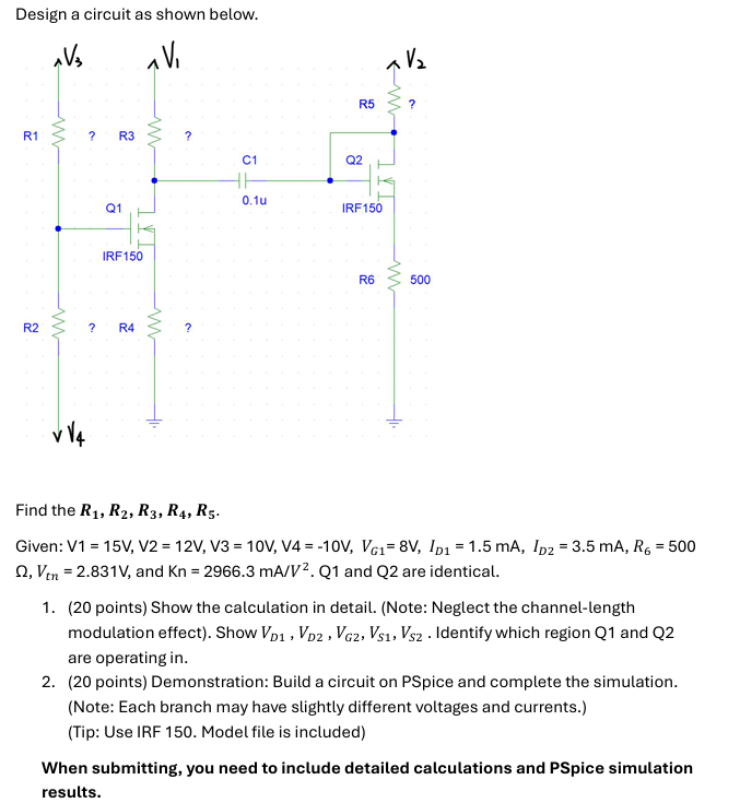 Solved Ignore the PSPICE but please include all required | Chegg.com