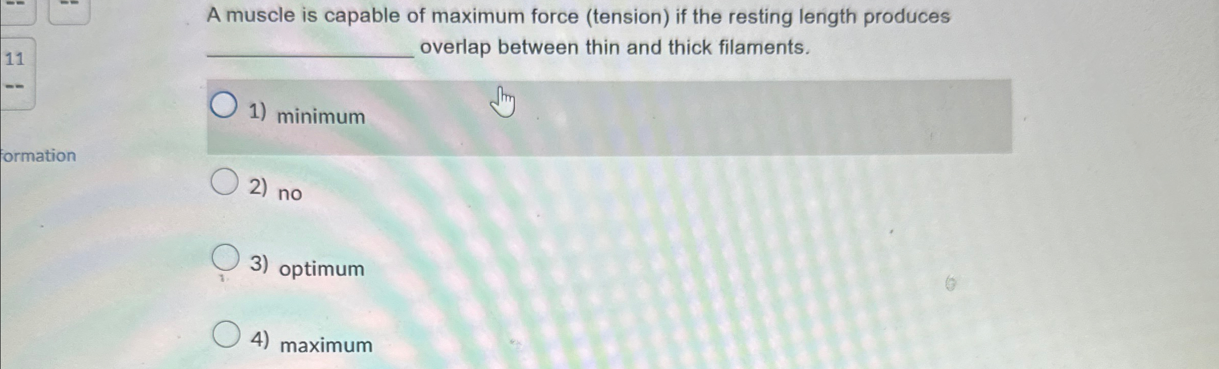 A muscle is capable of maximum force (tension) ﻿if | Chegg.com