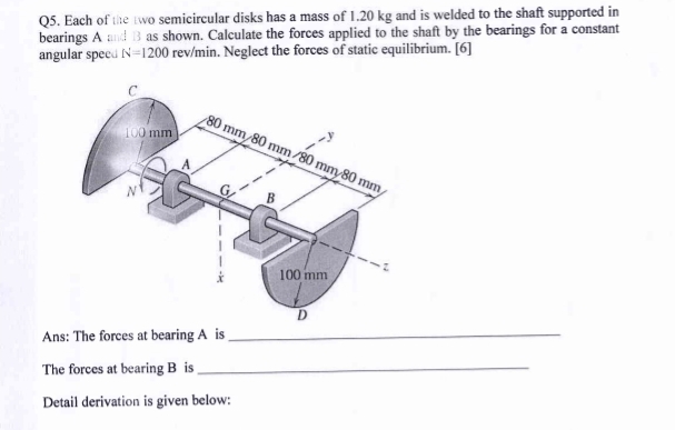Solved Q5. ﻿Each of the two semicircular disks has a mass of | Chegg.com