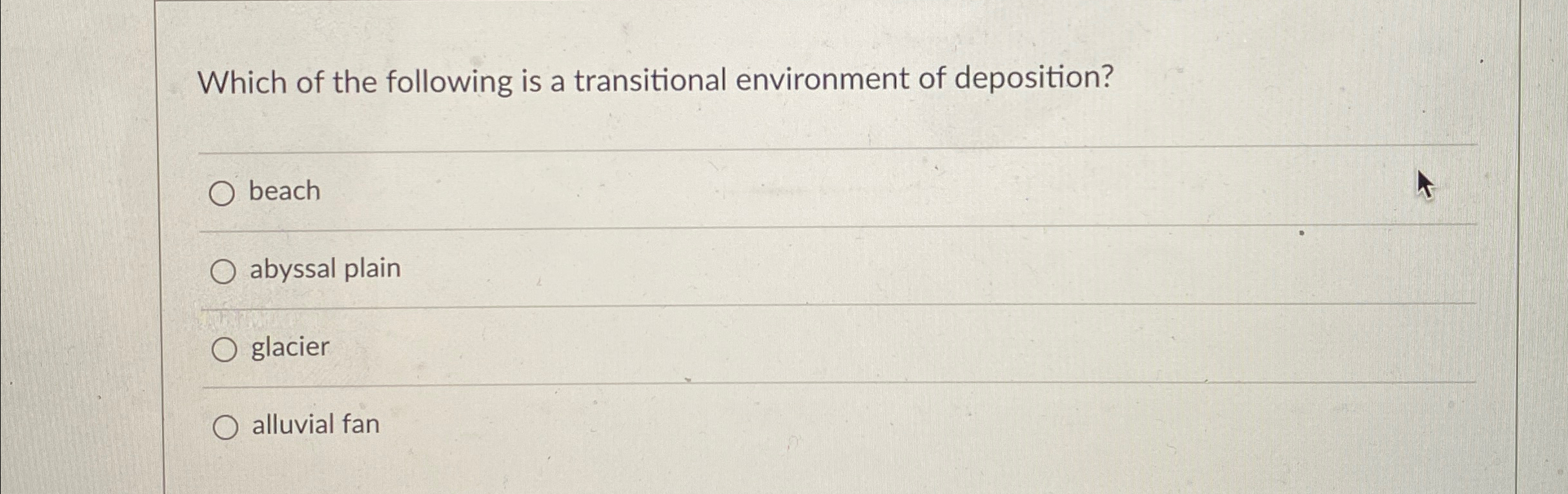 Solved Which of the following is a transitional environment | Chegg.com