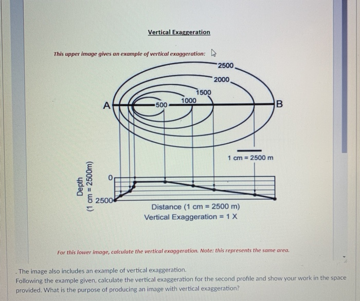 Solved Vertical Exaggeration This upper image gives an | Chegg.com