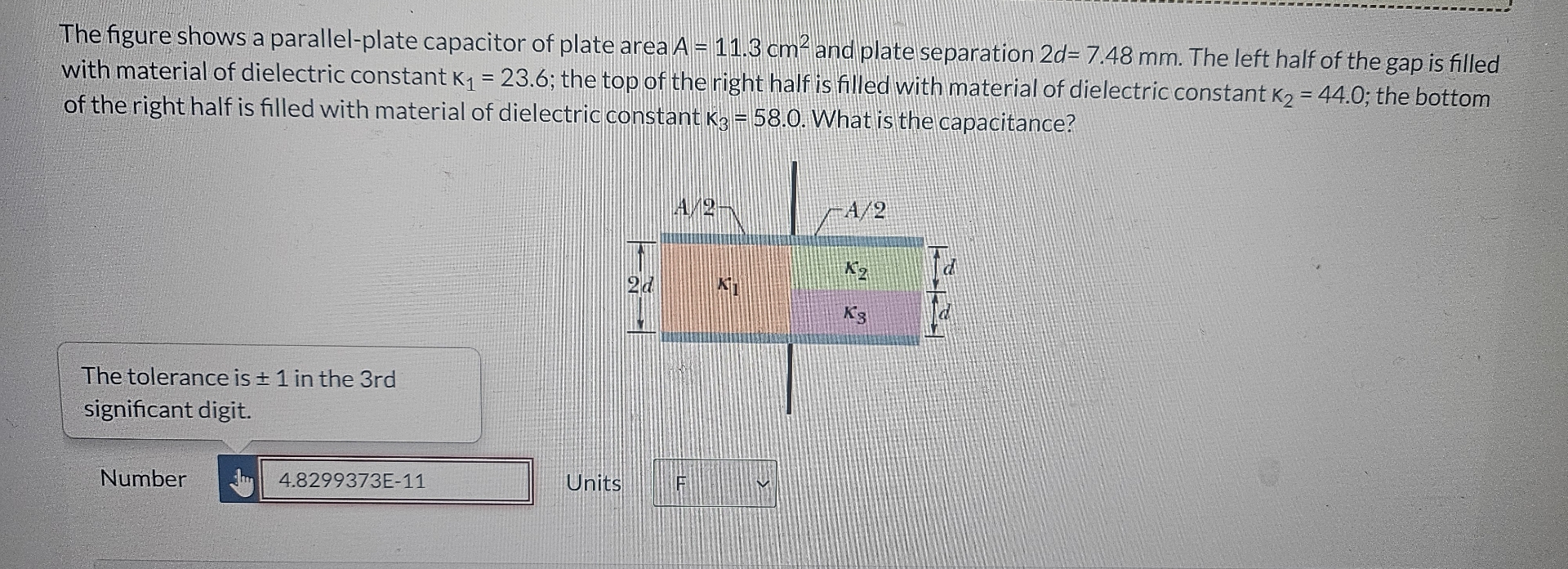 Solved The figure shows a parallel-plate capacitor of plate | Chegg.com