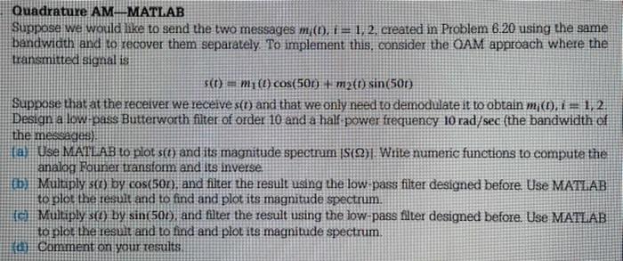 Solved please provide a typed matlab code hand written can | Chegg.com