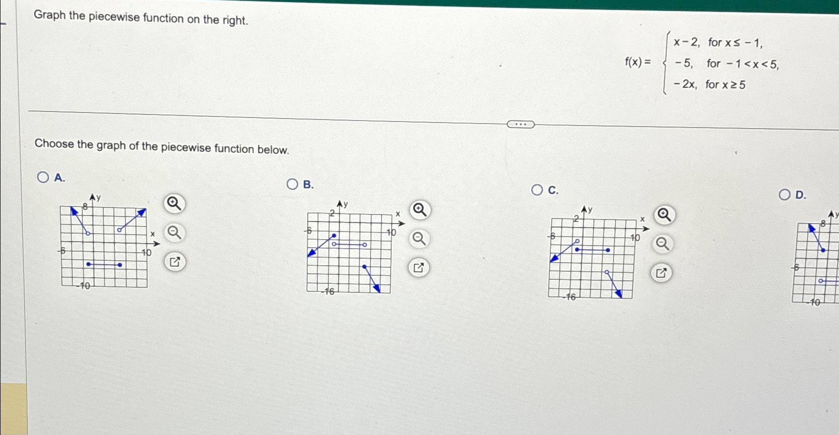 Solved Graph the piecewise function on the | Chegg.com