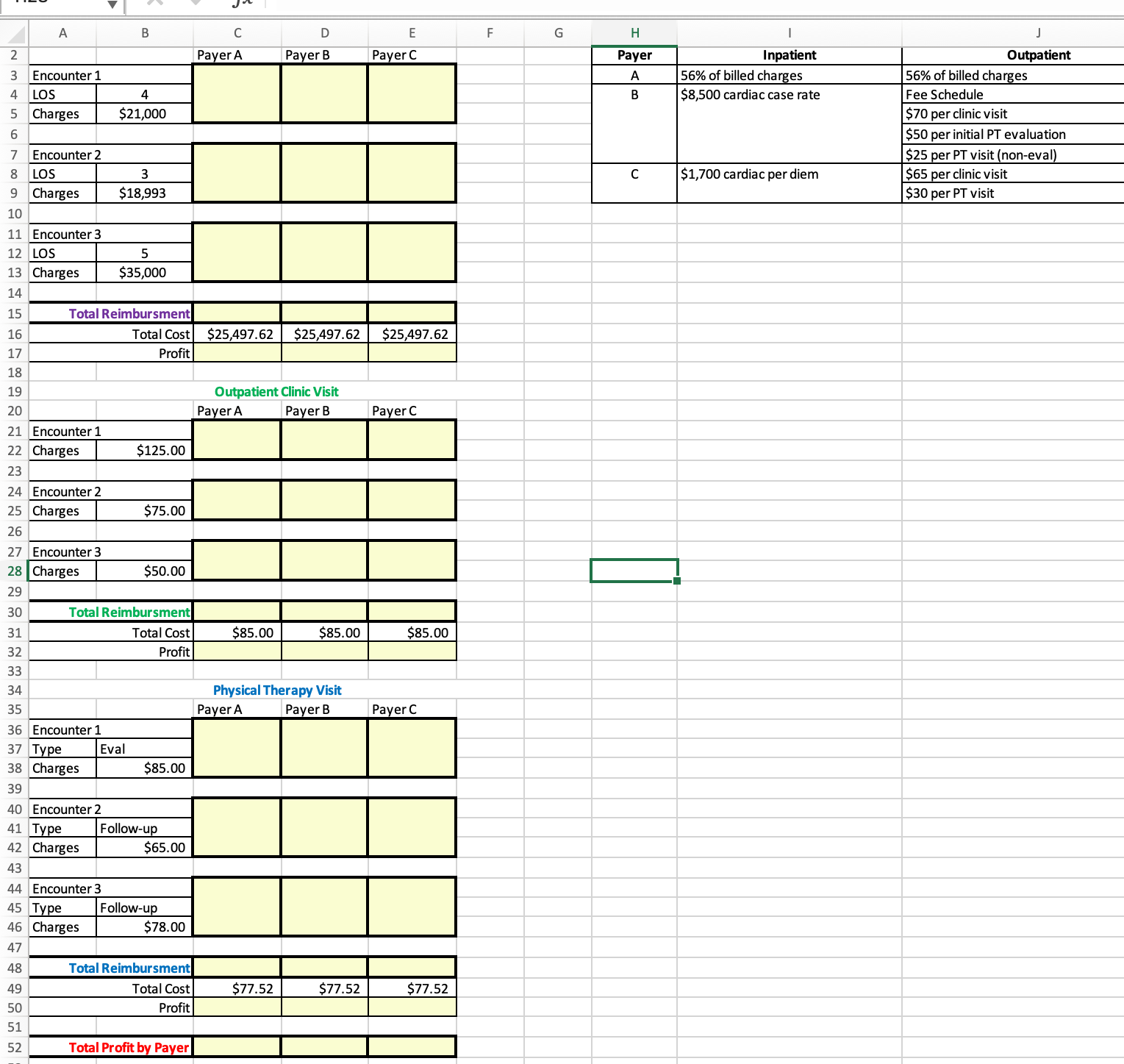 Please calculate in the yellow highlighted boxes and | Chegg.com